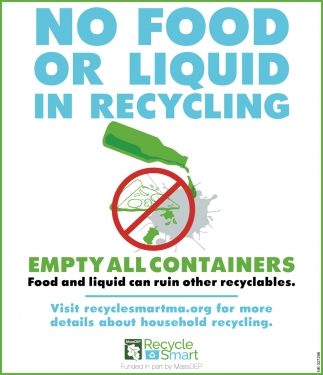 No Food Or Liquid In Recycling, MassDEP